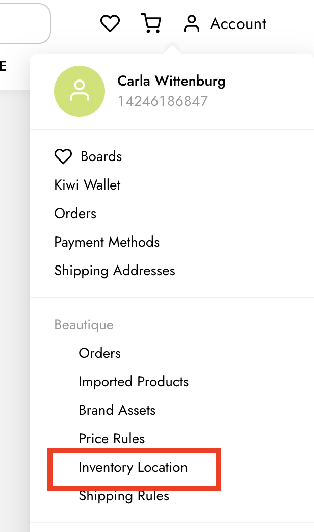 Change Inventory Location – Kiwidrop